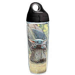 Tervis Made in USA Double Walled Star Wars - The Mandalorian Child Sipping Insulated Tumbler Cup Keeps Drinks Cold & Hot, 24oz Water Bottle, Clear