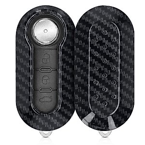 kwmobile Key Cover Compatible with Fiat Lancia - Carbon