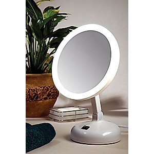 Floxite 10X Magnifying LED Lighted Vanity Mirror with 2 Light Settings