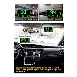 ELING Universal Head Up GPS Speedometer C90 HUD Digital Speed Display MPH KM/H LED Screen Speed Projector with Over Speed Alarm for All Vehicles