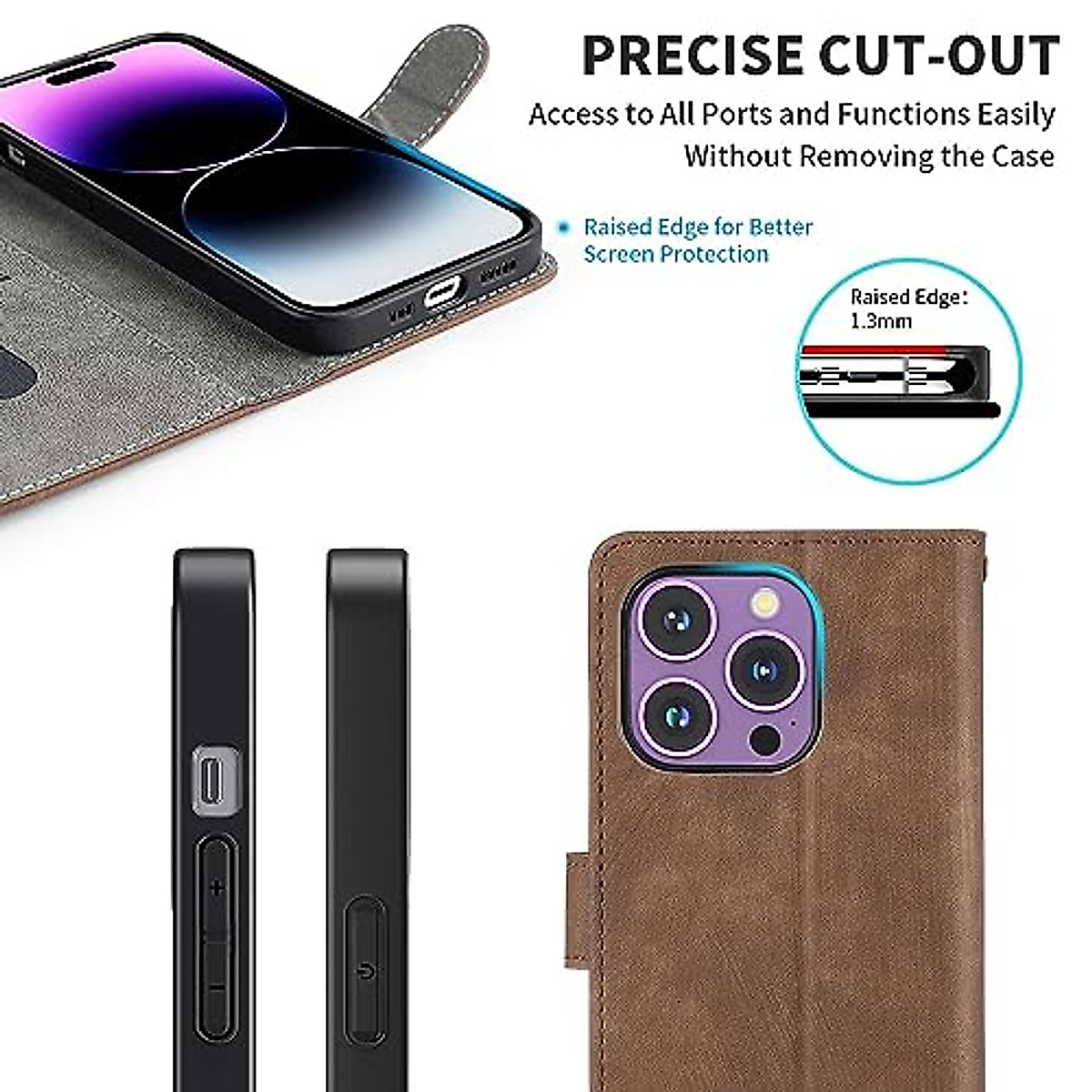 Case Compatible with Infinix Note 30i 4G X6716,Leather Case with Card Slot.Wallet Design,RFID Protection.Standable Flip Case Brown
