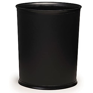 Made in USA Faux Black Leather 5-Gallon Sleek and Stylish Vinyl Waste Basket (10.25” X 12.5”)