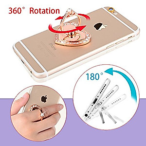 IHUIXINHE Phone Ring Holder, Universal Phone Stand, 4PCS 360° Rotation 3D Aluminium Alloy Ring Grip for iPad, iPhone X iPhone 8, 8Plus, 7, 7Plus, Samsung S9 Note8, Huawei All Cell Phone (Heart)