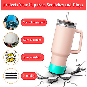 KTKUDY 2Pcs Silicone Boot for Stanley Quencher Tumbler H2.0 30 oz 40 oz & IceFlow 20 oz 30 oz & intended for Hydro Flask Water Bottle 12-24 oz - Protective Cup Bottom Accessories Fits Stanley Cup