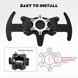 Htostar Racing Steering Wheel Adapter Plate 70MM 2.75" Compatible With Thrustmaster T300RS with 13 14 Inch Steering Wheel [video game]