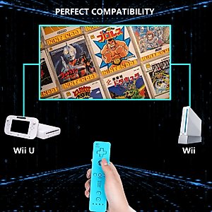 Yosikr Wii Controller 4 Pack, Wii Remote Controller, with Silicone Case and Wrist Strap, Remote Controller for Wii/Wii U - 4 Packs Pink+Deep Blue+Blue+Red