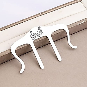 KEYCHIN Music Page Holder Notes Student Teacher Gift Music Book Clip Piano Music Bookmark for Music Teacher Musicians (Bookmark-S)