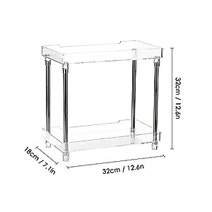Bathroom Countertop Organizers, Transparent Cosmetic Organizer Tray Makeup Storage Shelf Caddy Stand for Bathroom Vanity Bedroom Kitchen (2-Tier)