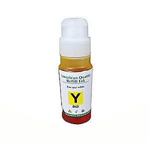 Vivid Colors Replacement Cn GI-21 Yellow Ink Refill Bottle for use with Pixma G3260, G2260 and G1220 Megatank Printers (Gi21 Yellow)