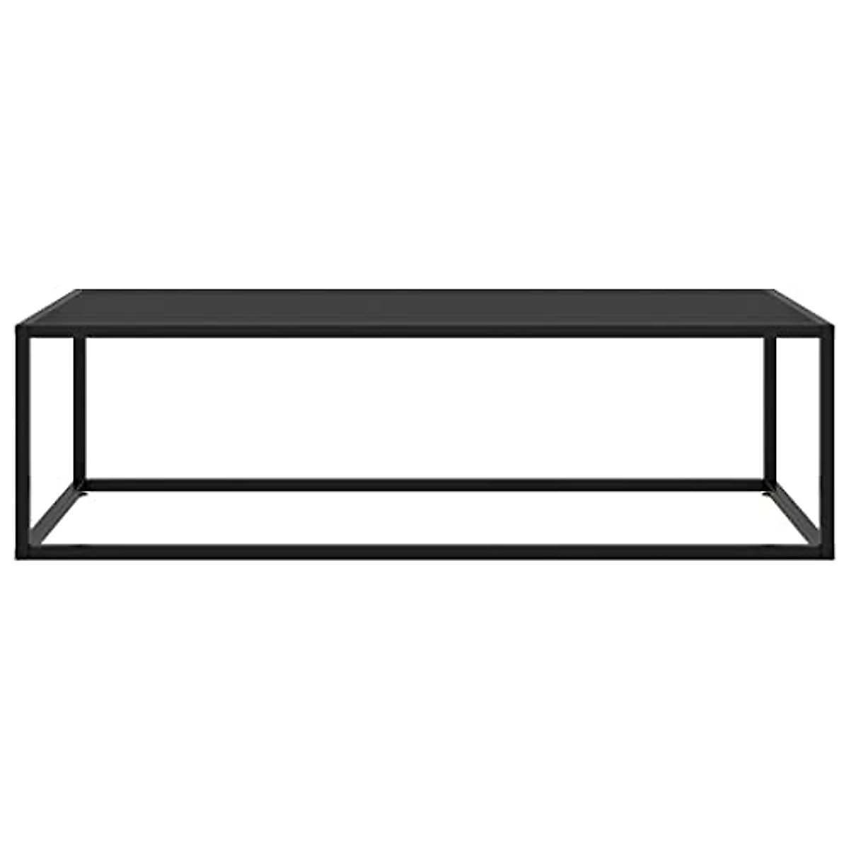 QJBSAVVA Coffee Table Black with Black Glass 47.2"x19.7"x13.8",Bedside Tables Side Tables End Tables Entrance Tables Suitable for Meeting Rooms, Reception Rooms, Offices