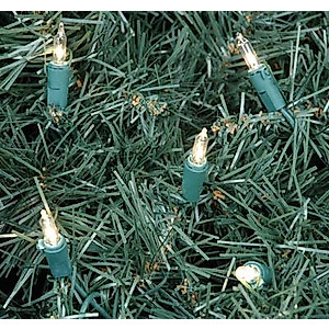 Novelty Lights 20 Light Clear Christmas Craft Mini Light Set, Green Wire, 8' Long