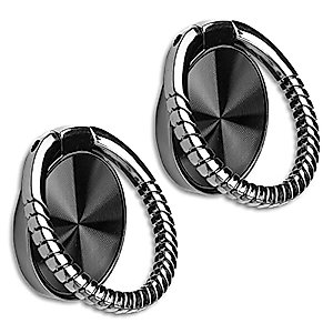 [2 Packs] Featured CD Textures Cell Phone Ring Holder Stand, 360 Degree Rotation Finger Ring Kickstand with Polished Metal Phone Grip for Magnetic Car Mount, Smartphone Accessories