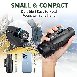 Gosky Titan 12X50 Monocular Telescope with Smartphone Holder - Waterproof Fog-Proof Shockproof Scope BAK-4 Prism FMC for Bird Watching Hunting Camping Traveling Wildlife Scenery