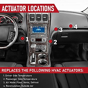 HVAC Air Door Actuator - Replaces 15-73989, 604-140, 20826182, 1573989 - Compatible with Chevy Traverse 09-12, GMC Acadia 07-12, Buick Enclave 2008-2012 - AC Heater Blend Mode Actuator