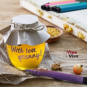 MEKBOK Wine Glass Markers - 6 Pack of Food Safe Non-Toxic Wine Glass Markers - Can also be used on ceramic plates and other glass and tableware