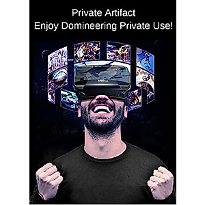 NEWSTYP 5~7inch VRG Pro 3D VR Glasses Virtual Reality Full Screen Visual Wide-Angle VR Glasses Box for 5 to 7 inch Smartphone Eyeglasses with Bluetooth Remote Control (Black Basic)