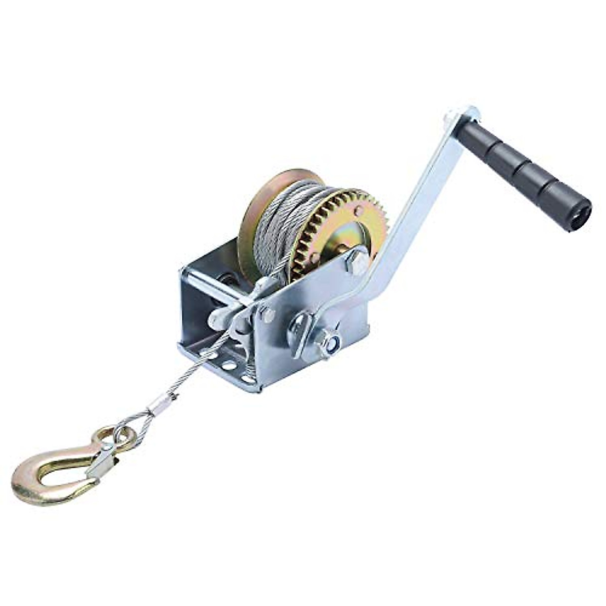 HighFree Hand Winch with 27ft Steel Wire Rope 600 lbs - Hand Crank Winch - Towing Winches for for Boats, Trailers, ATVs - Single Speed