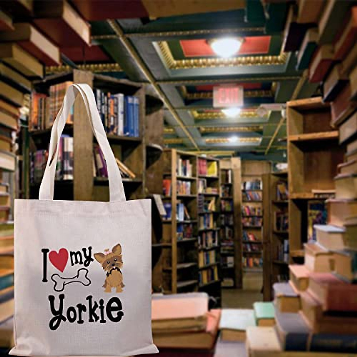 BDPWSS Yorkie Tote Bag For Women Yorkie Dog Lover Gift Yorkshire Terrier Handbags Yorkie Mom Gift (Love My Yorkie TG)