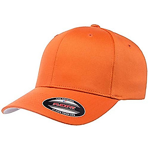 Flexfit Men's Athletic Baseball Fitted Cap, Orange, Small-Medium