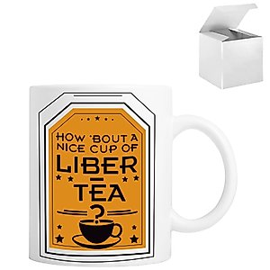 Liber Tea Mug Coffee Mug，Novelty Liber-Tea Cup 11 Ounce Gift For Gamers (White)