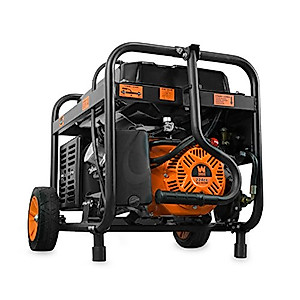 WEN DF475T Dual Fuel 120V/240V Portable Generator with Electric Start Transfer Switch Ready, 4750-Watt, CARB Compliant