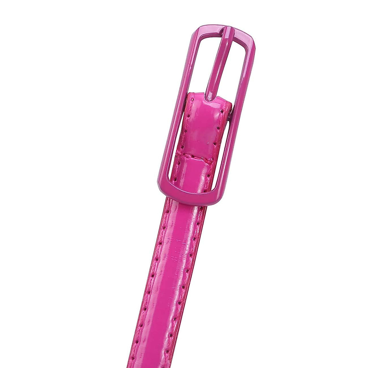 Selighting Women's Solid Color Faux Leather Skinny Belts for Dresses (One Size, Rose)