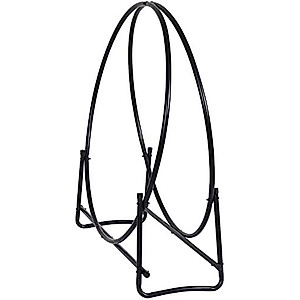 HAPPYGRILL Firewood Storage Rack Holder, 41 Inch Tubular Steel Log Hoop for Indoor & Outdoor Fireplace Pit