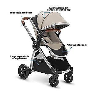 Mompush Ultimate2 Baby Stroller with Removable Bassinet - Full-Size Baby Strollers for Comfortable Outings with Baby - Toddler Stroller with Reversible Stroller Seat - Smooth Glide Bassinet Stroller