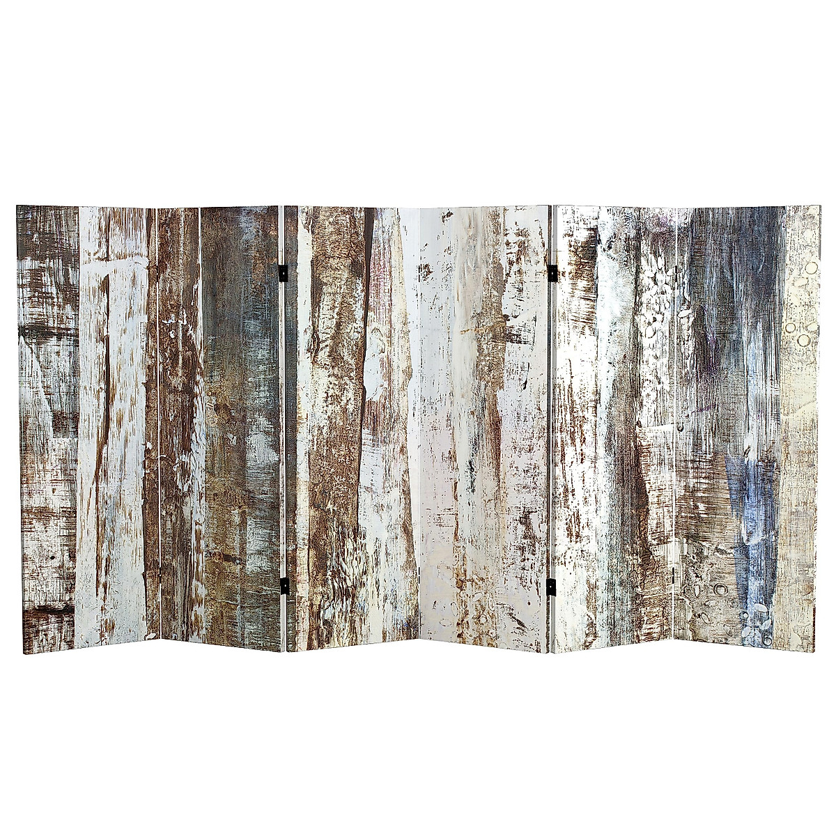 Red Lantern 4 ft. Short Double Sided Winter Woods Canvas Folding Screen 6 Panel Freestanding Partition and Separator for Modern and Contemporary Bedroom, Home Office, Studio, Dorm, Apartment