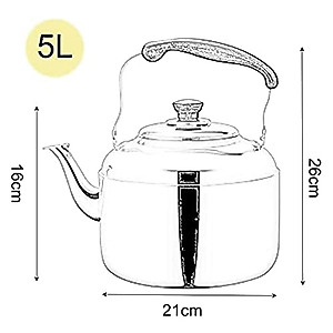 XENITE Classic Kettle Whistling Kettle for Gas Hob Stainless Steel Whistle Teapot, Ergonomic Handle, 4-8L Large Capacity Household Teapot for Kettle Kitchen Induction Hob Kettle Teapots