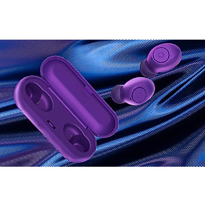 Bluetooth 5.0 Wireless Earbuds Super Portable True Wireless Stereo Headphones in Ear Deep Bass Built in Mic IPX6 Waterproof with Charging Case (Only 50g) 40H Playtime for Workout Running(Purple)