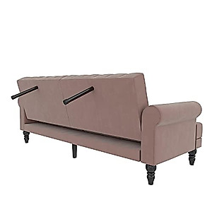 Novogratz Cassidy Upholstered Futon, Blush Velvet