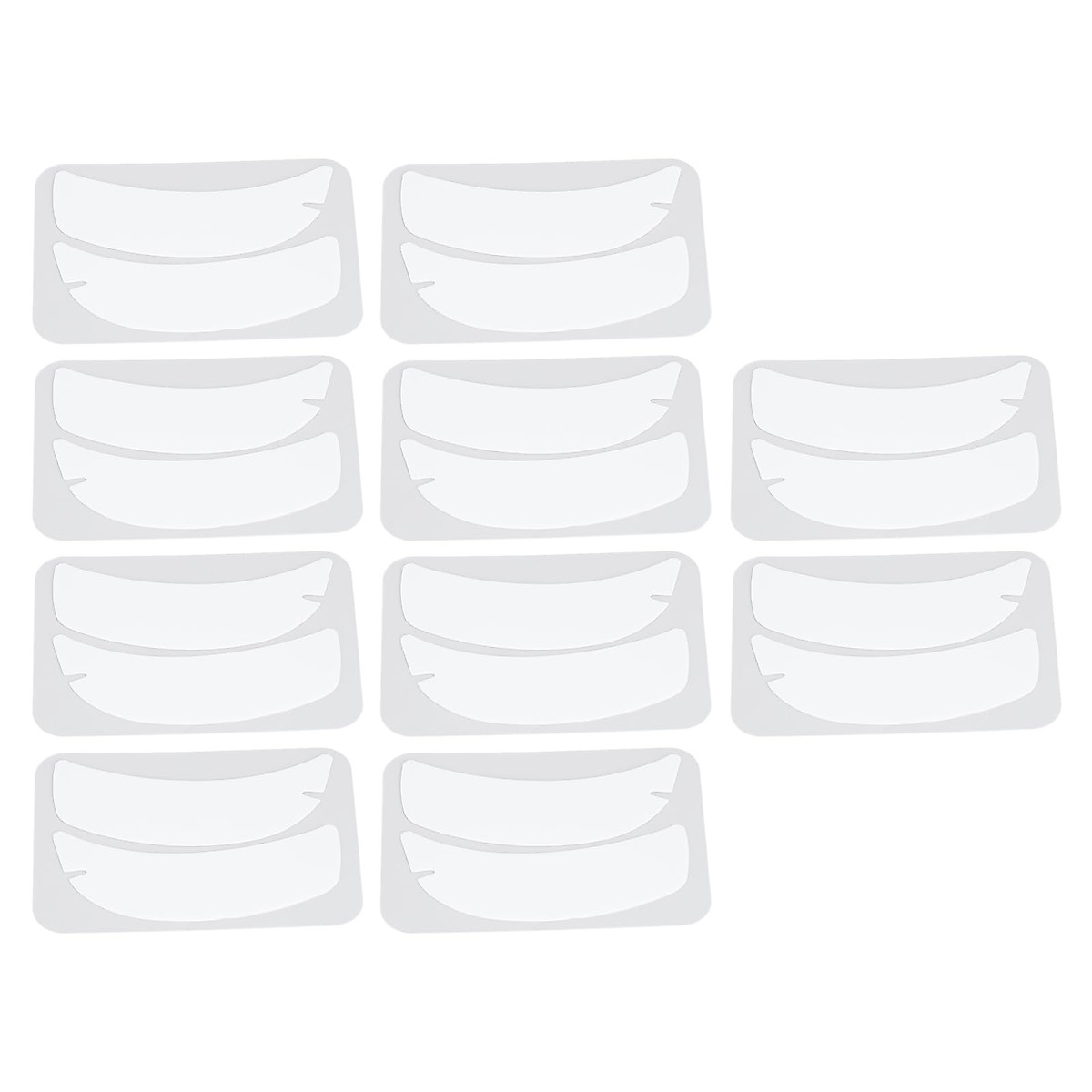 10 Pairs Reusable Silicone Under Eye Gel Pads for Eyelash Extensions, Flexible Notch Design Eyelash Extension Patches for Salons Individuals Schools (White)