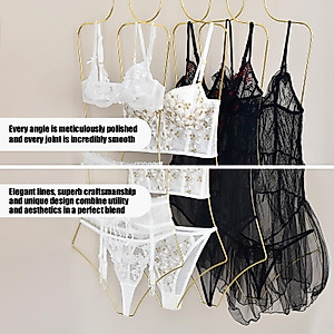 UIZLVEU Body Shape Display Clothes Hangers 10 Pack, Luxury Gold Metal Wire Swimsuit and Bikini Hangers, Lingerie Hangers for Closet Organization, Bathing Suit Hangers for Dress, Tank Top, Bra