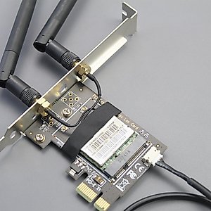 GLOTRENDS WA02 Mini PCIe to PCIe X1 WiFi Bluetooth Adapter for Mini PCIe WiFi 4/5/6/6e Module/Coral TPU Module, with 3.5-dBi SMA Antenna Kits