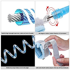 Toddler Leash Safety Harness with Induction Lock, Reflective Anti Lost Wrist Link Walking Belt Straps for Toddlers, Babies, Kids, Wrist Band for Outdoor Activities, Shopping (Blue, 2m)