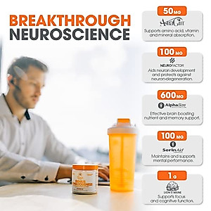 Genius Consciousness, Super Nootropic Brain Supplement Powder, Snow Cone - Supports Focus, Cognitive Function, Concentration & Memory Booster - Alpha GPC & Lions Mane Mushroom for Neuro Energy