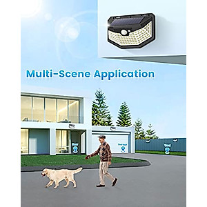 Osisete Solar Outdoor Lights [6Pack/3Modes], 5-Sided Lighting Motion Sensor Outdoor Lights, Solar Lights Outdoor Waterproof for Patio Backyard Garden Fence Driveway (115LED)