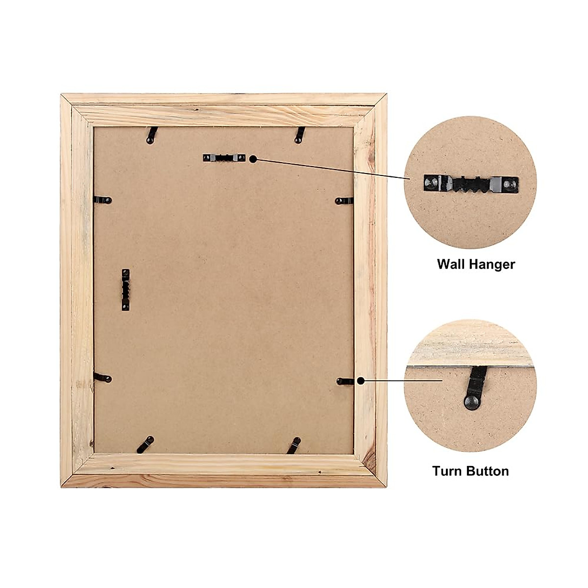 Rustic Barnwood Picture Frames 11x14 - Natural Reclaimed Wood Real Glass Wall Hanging - Handcrafted Vintage Distressed, 1 3/4" Frame Width