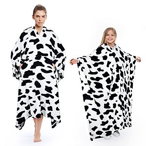 Poncho Blanket Super Soft Comfy Plush Wearable Fleece Blanket for Adult Women Men Kids Throw Wrap Cover Indoors or Outdoors, 55''x 80'' Dalmation