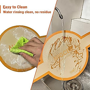 NIGCEA Silicone Bread Sling Sourdough Silicone Baking Mat for Dutch Oven, Long Handles Non-stick 8.3 Inch, 536º F/ 280º C, 2 Pcs Orange Sourdough Bread Baking Supplies