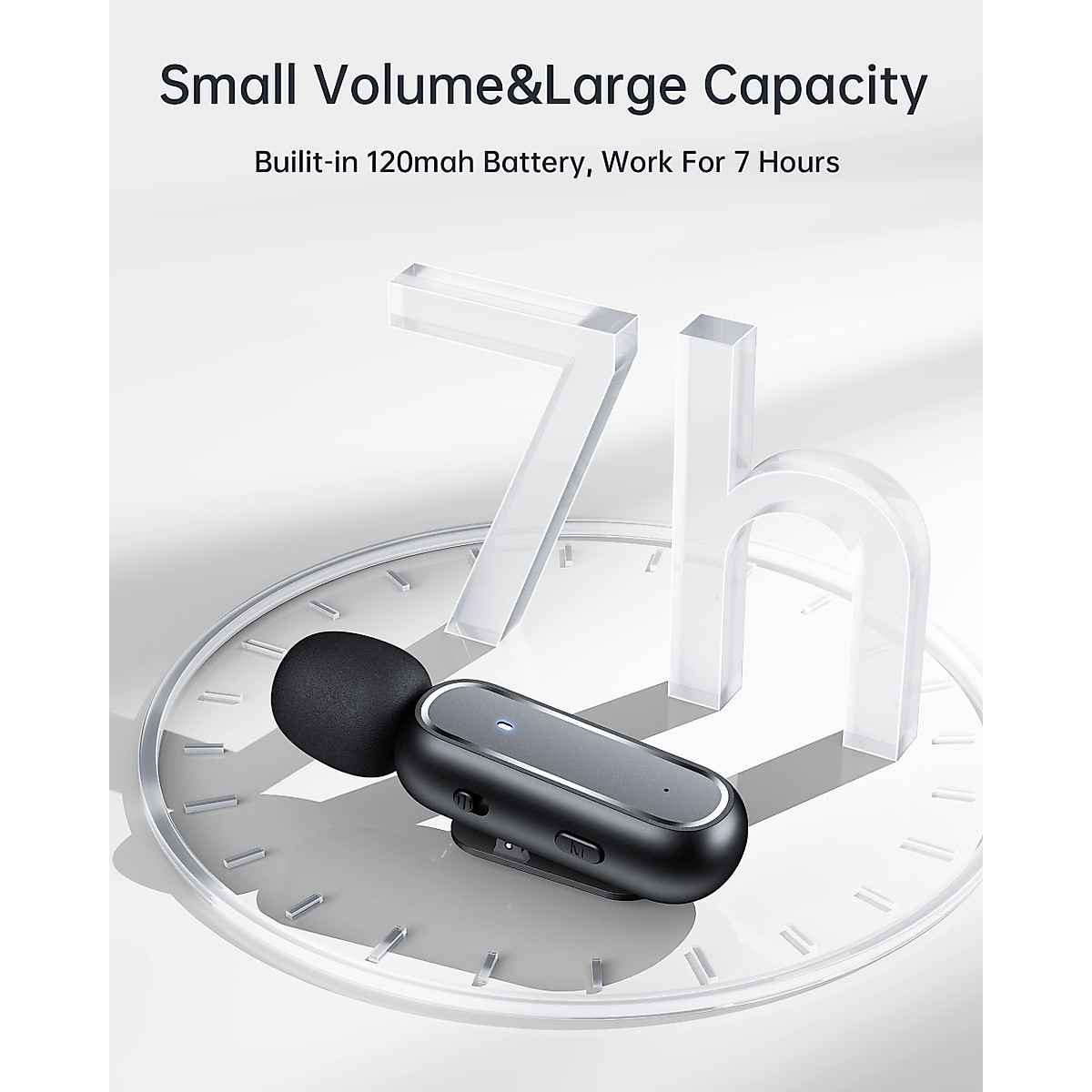 HCZ Wireless Lavalier Microphone for iPhone iPad with Charging Case, Plug-Play 7-Hour Battery, Noise Cancellation, 2 Pack Wireless Lapel Mic for Video Recording Podcast Vlog YouTube