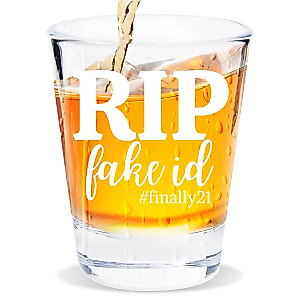 21st Birthday Gifts for Her Him, Happy 21st Birthday Gift Women Men, RIP FAKE ID 21st Birthday Gift for 21 Year Old Boys Girls, 2003 21st Birthday Shot Glass, 2003 Happy 21st Birthday Party Decoration