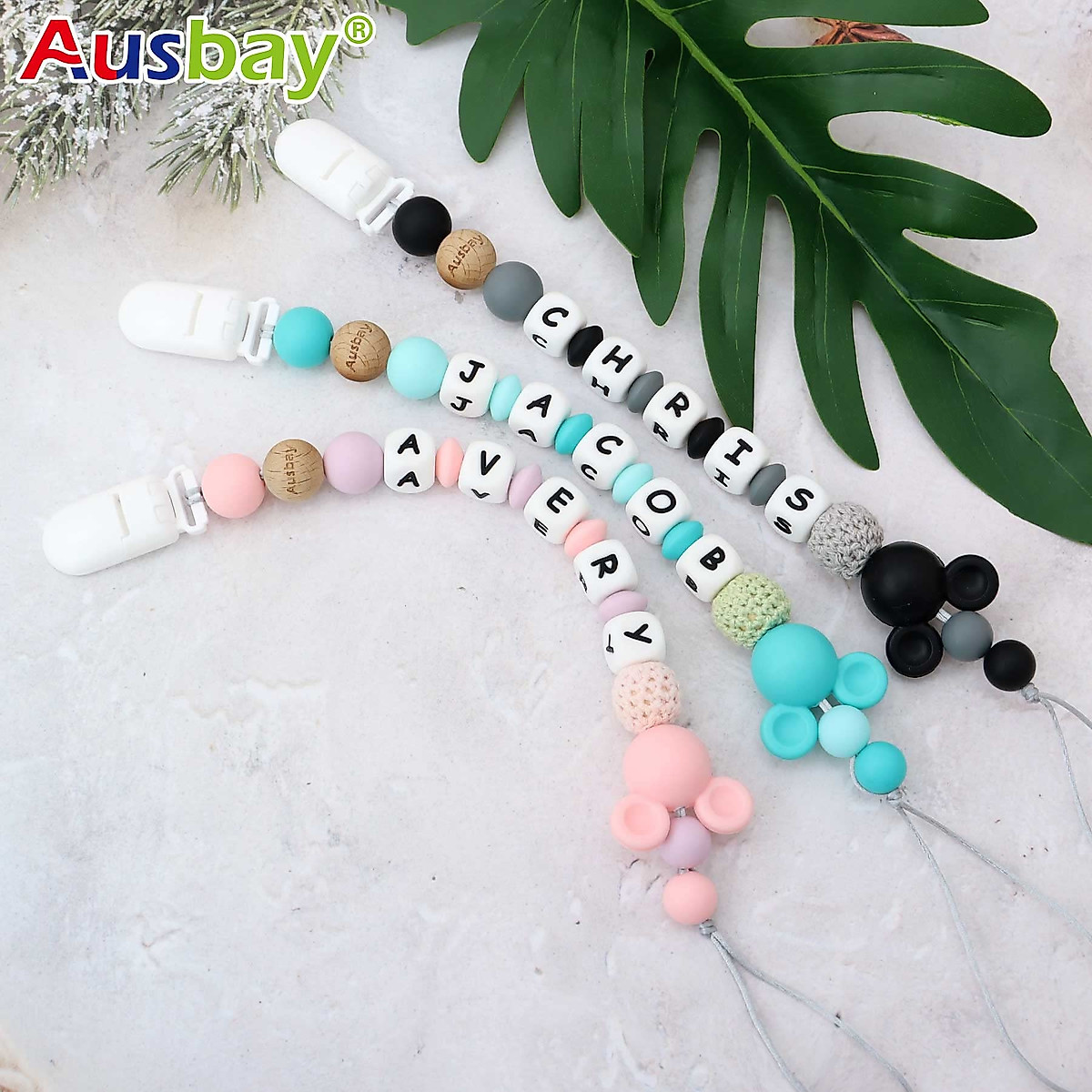 Personalized Stroller Clip with Name (Pink)