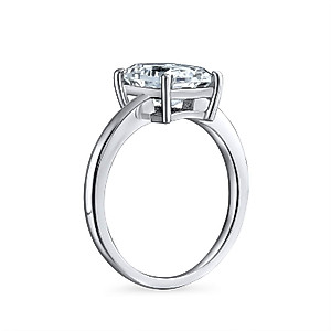 Bling Jewelry Classic Timeless Simple 2.5CT Rectangle Brilliant Emerald Cut AAA CZ Promise Solitaire Engagement Ring For Women Thin Band .925 Sterling Silver