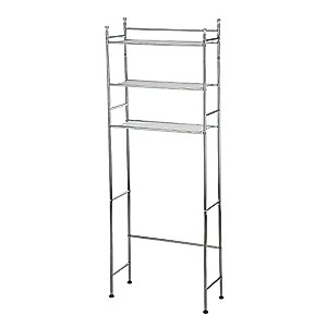 NYW Bathroom Storage Floor Standing Over The Toilet Organizer Shelves 3 Shelf Chrome, Silver(BT2021)