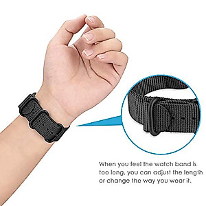 Fintie Bands Compatible with Samsung Galaxy Watch 3 45mm / Galaxy Watch 46mm / Gear S3 Classic/Frontier, Soft Woven Nylon Band 22mm Quick Release Adjustable Replacement Sport Strap, Black