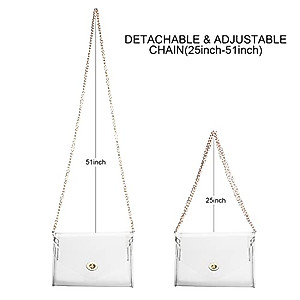 ZOEGATE Clear Purse for Women Clear Crossbody Bag Stadium Approved Clear Handbag Clear Clutch Purses for Women with Duck Purse Charm & Stickers