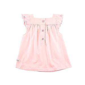 RuffleButts® Girls Pink Flutter Square Neck Top - 5