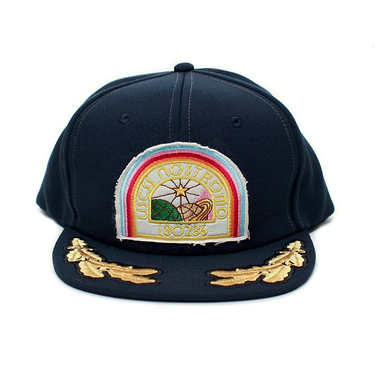 Alien Nostromo Flat Bill USCSS Movie Hat Appliqué Patch Cap Unisex Adult Navy